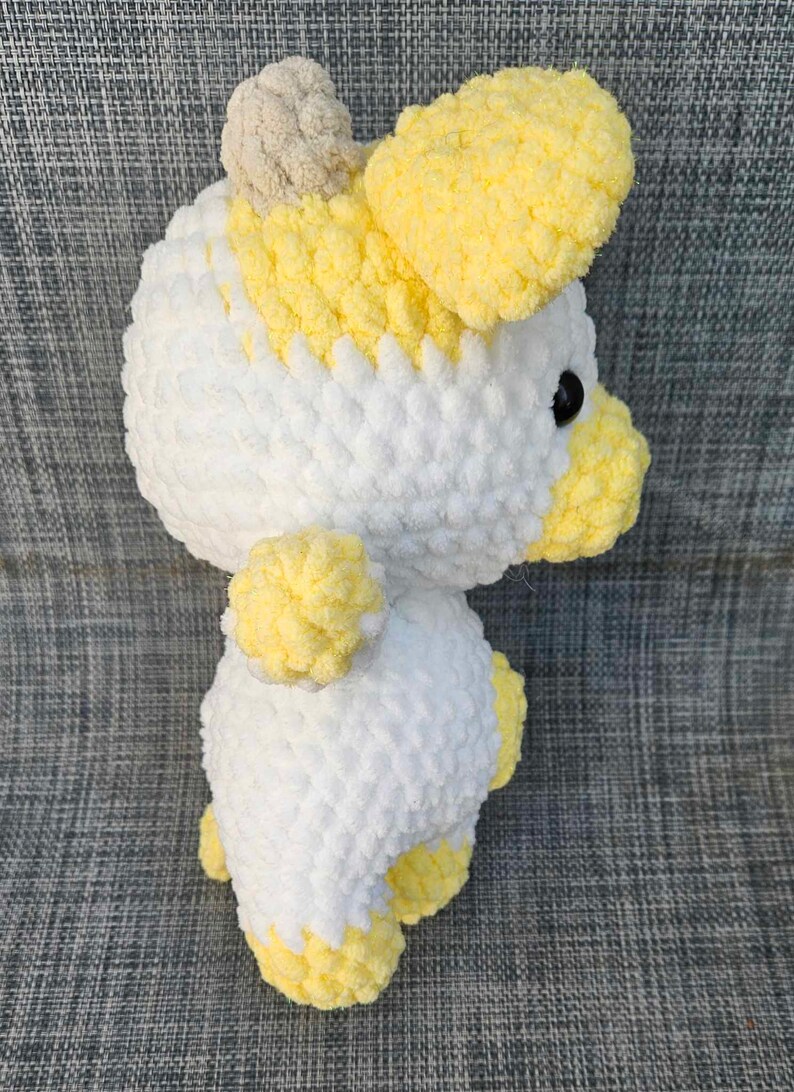 Crochet Sparkle Lemon Cow, Cute Cow Plushie, Homemade Crochet Gift ...