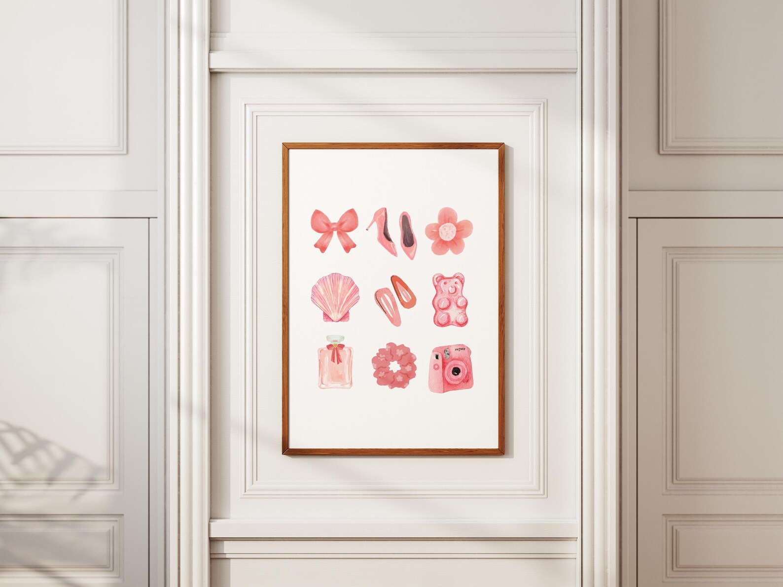 Trendy Pastel Pink Bow Coquette Collage Digital Print, Feminine Wall ...