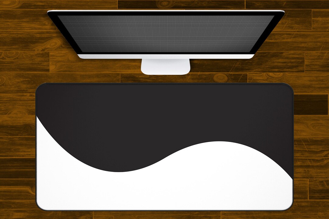 Black and White Office Mat Desk Mat Modern Desk Mat Work Decor Deskmat ...