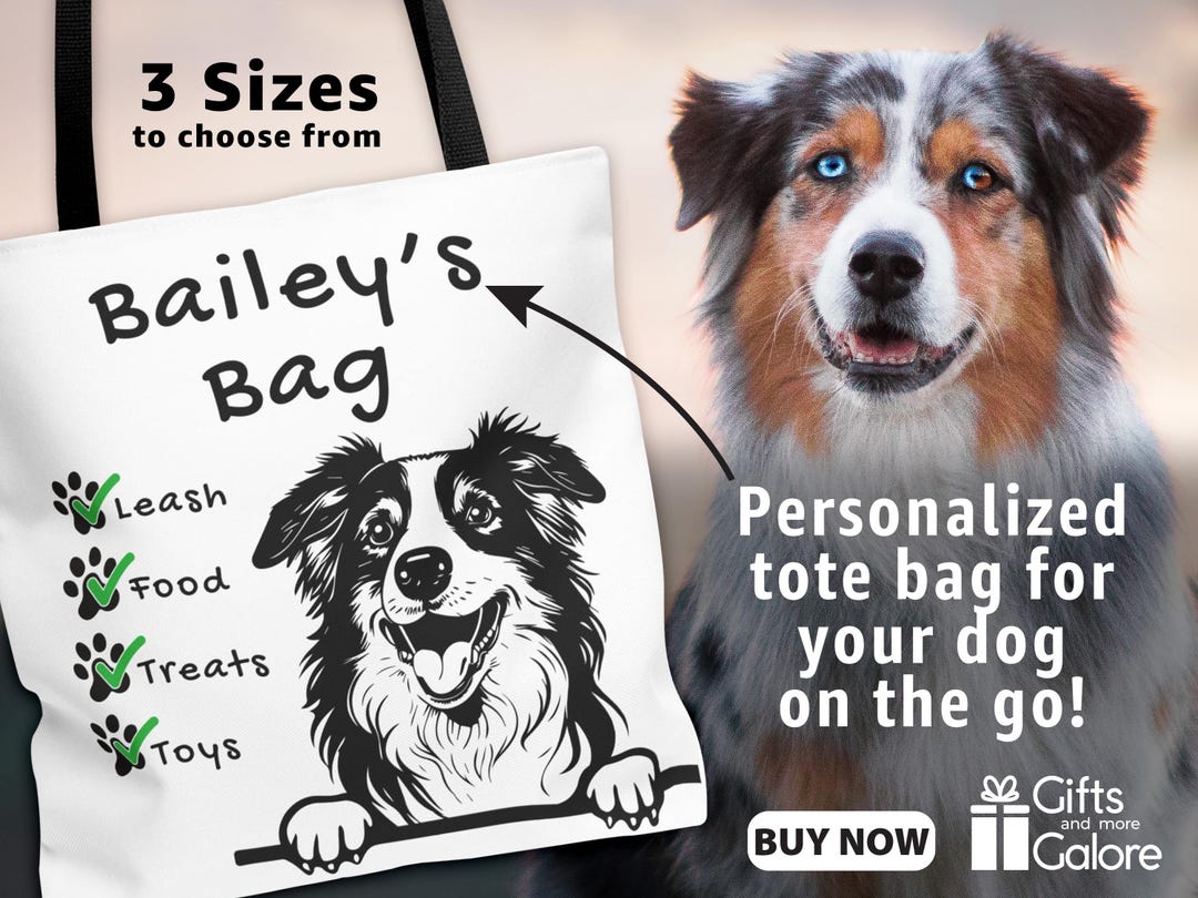 Personalized Australian Shepherd Tote Bag – Custom Dog Mom Gift, Pet ...