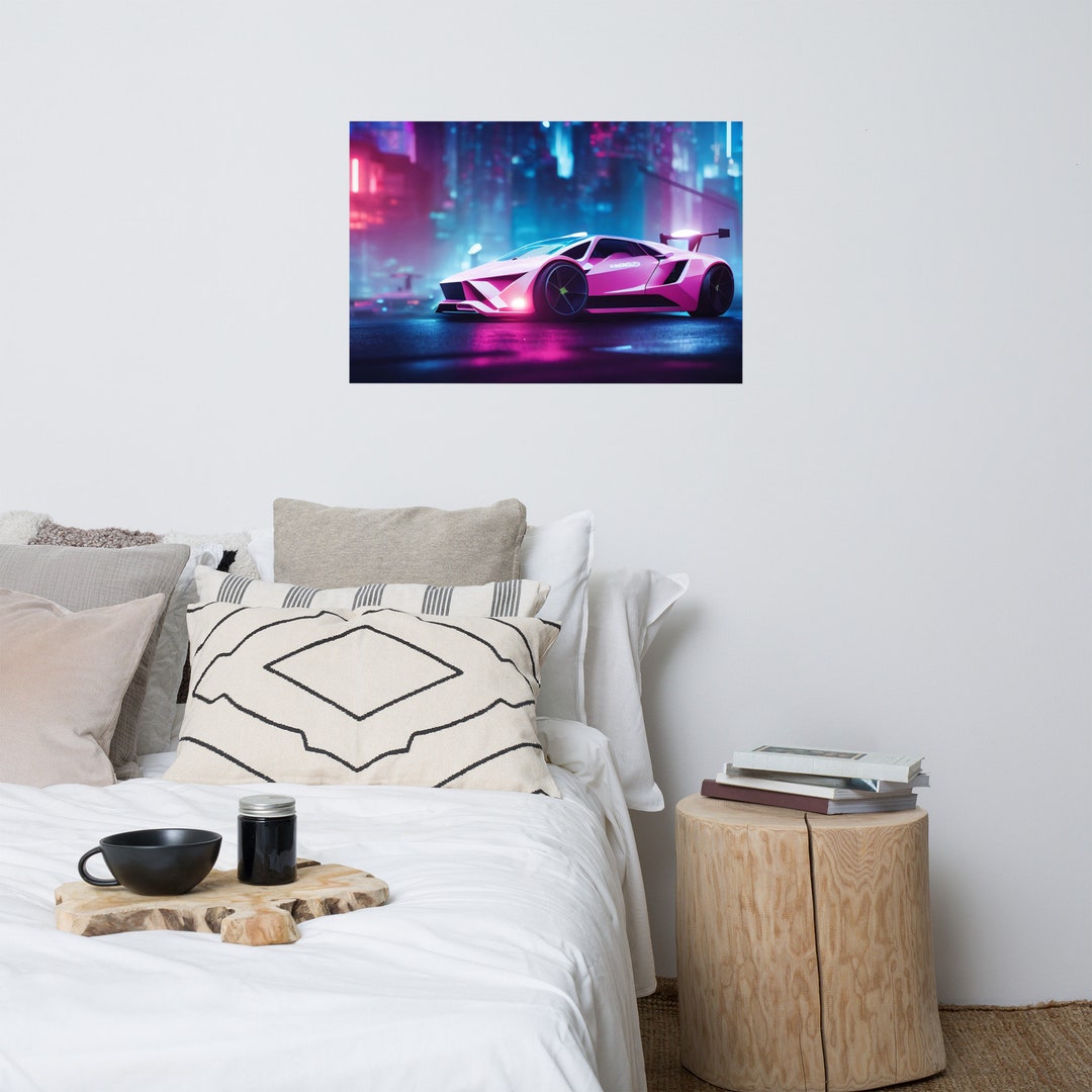 Futuristic Super Car, Sci-fi Sports Car, Var. 3, AI Art, Wall Art (wide ...