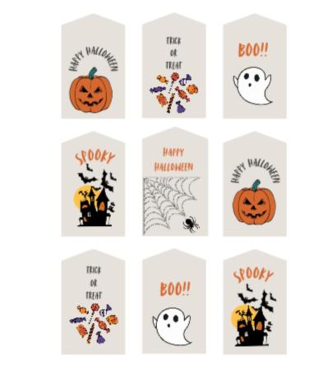 Printable Halloween Tags - Etsy