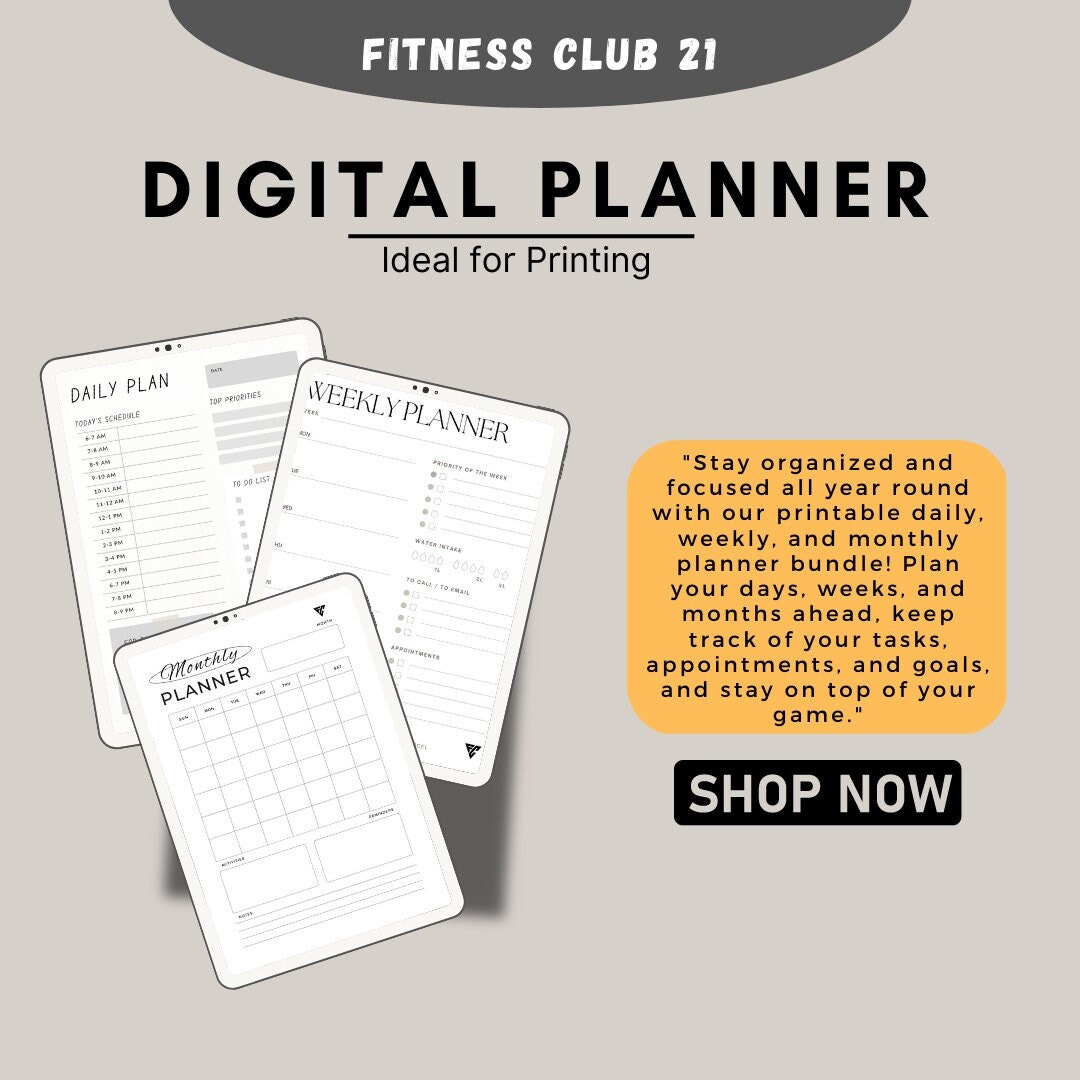 Ultimate Printable Planner Bundle: Daily, Weekly, and Monthly Planners ...