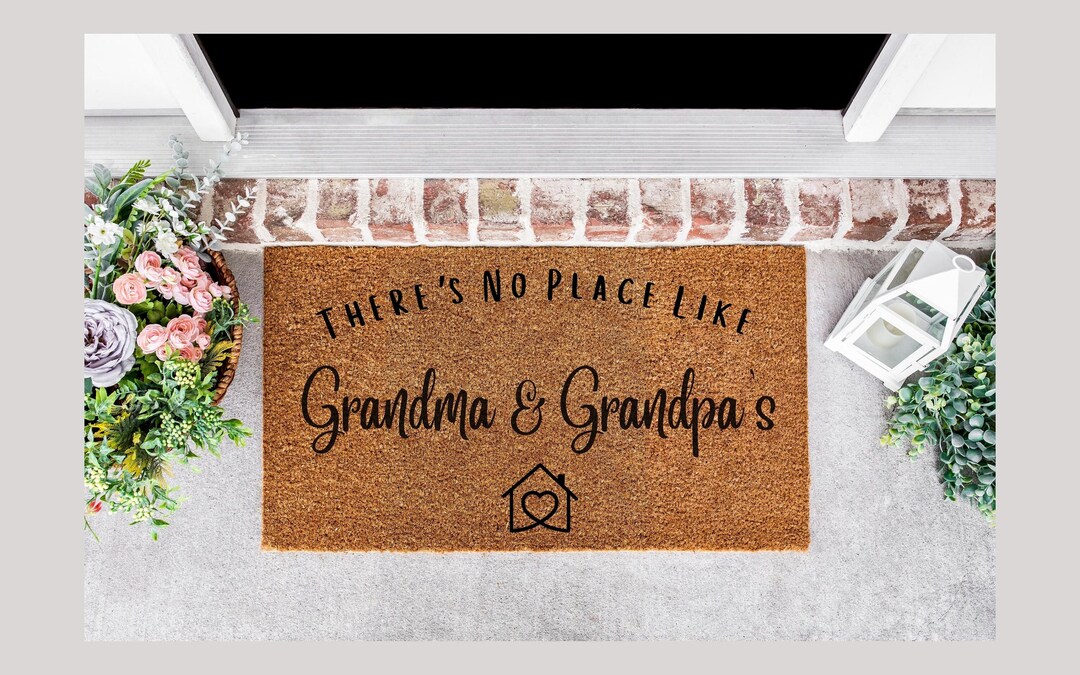 Custom Welcome Mat, Grandma & Grandpa Welcome Mat, Theres No Place Like ...