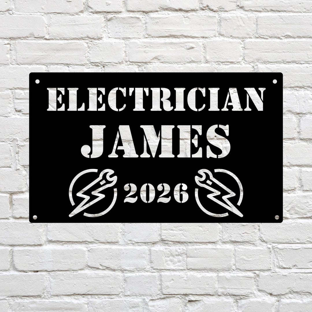 Personalized Electrician Sign, Electrician Career Metal Sign ...