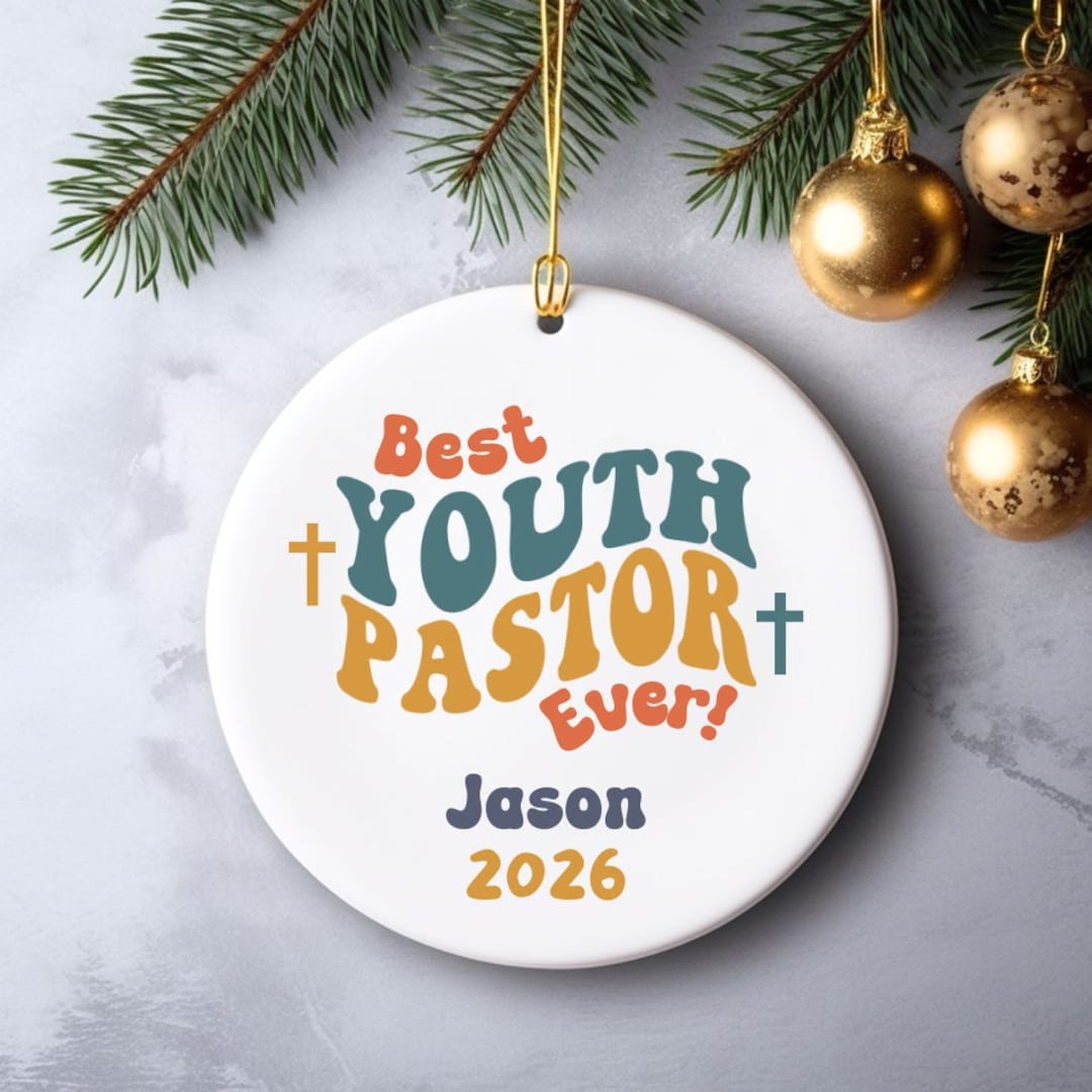 Best Youth Pastor Graduation Ornament, Personalize Church Preacher Kid ...