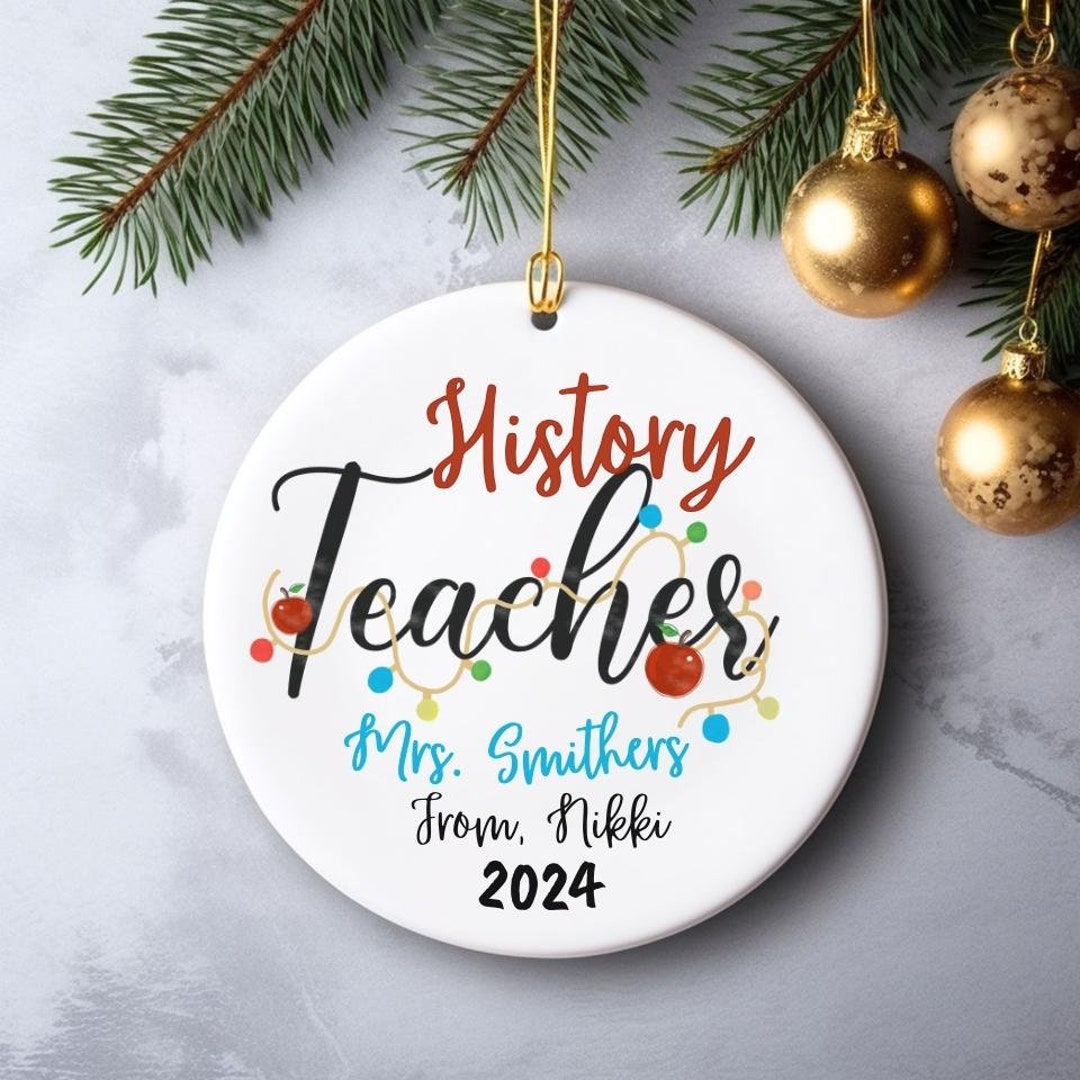 Personalized History Teacher Ornament, History Teacher Ornament, Math ...