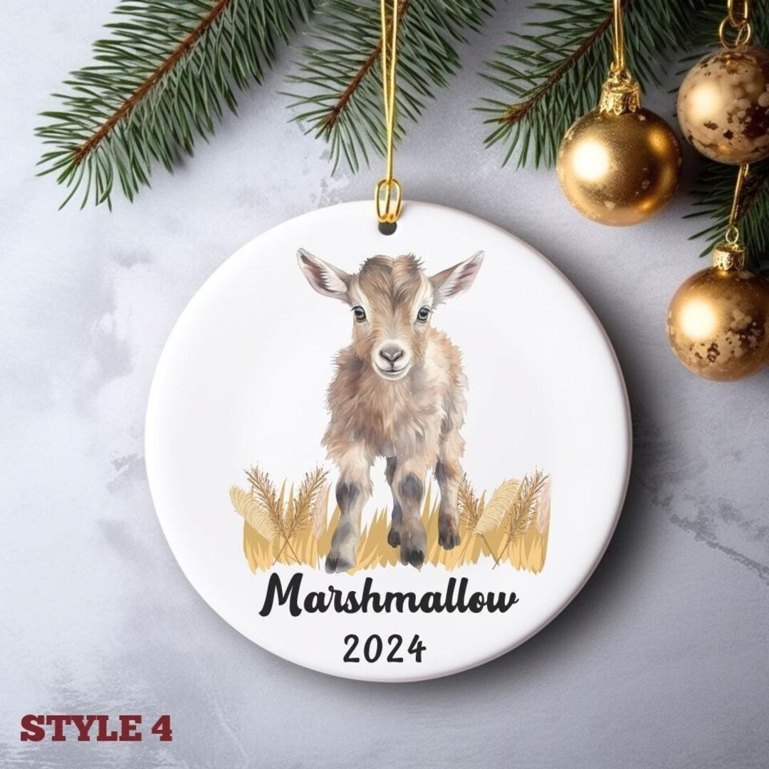 Custom Goat Ornament, Farmhouse Ornament, Goat Girl, Goat Ornament ...