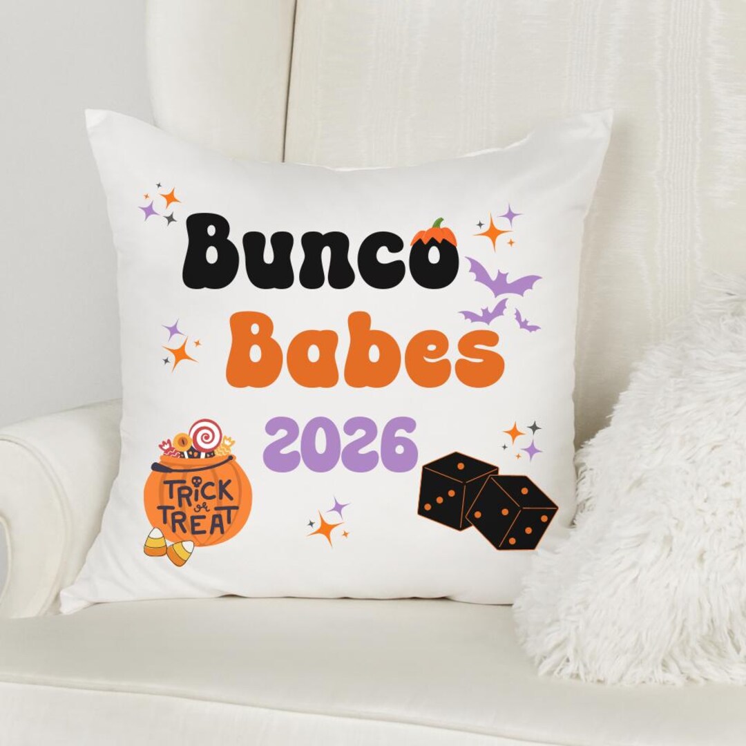 Personalized Name Bunco Throw Pillow, Halloween Boo Bag Bunco Babes ...