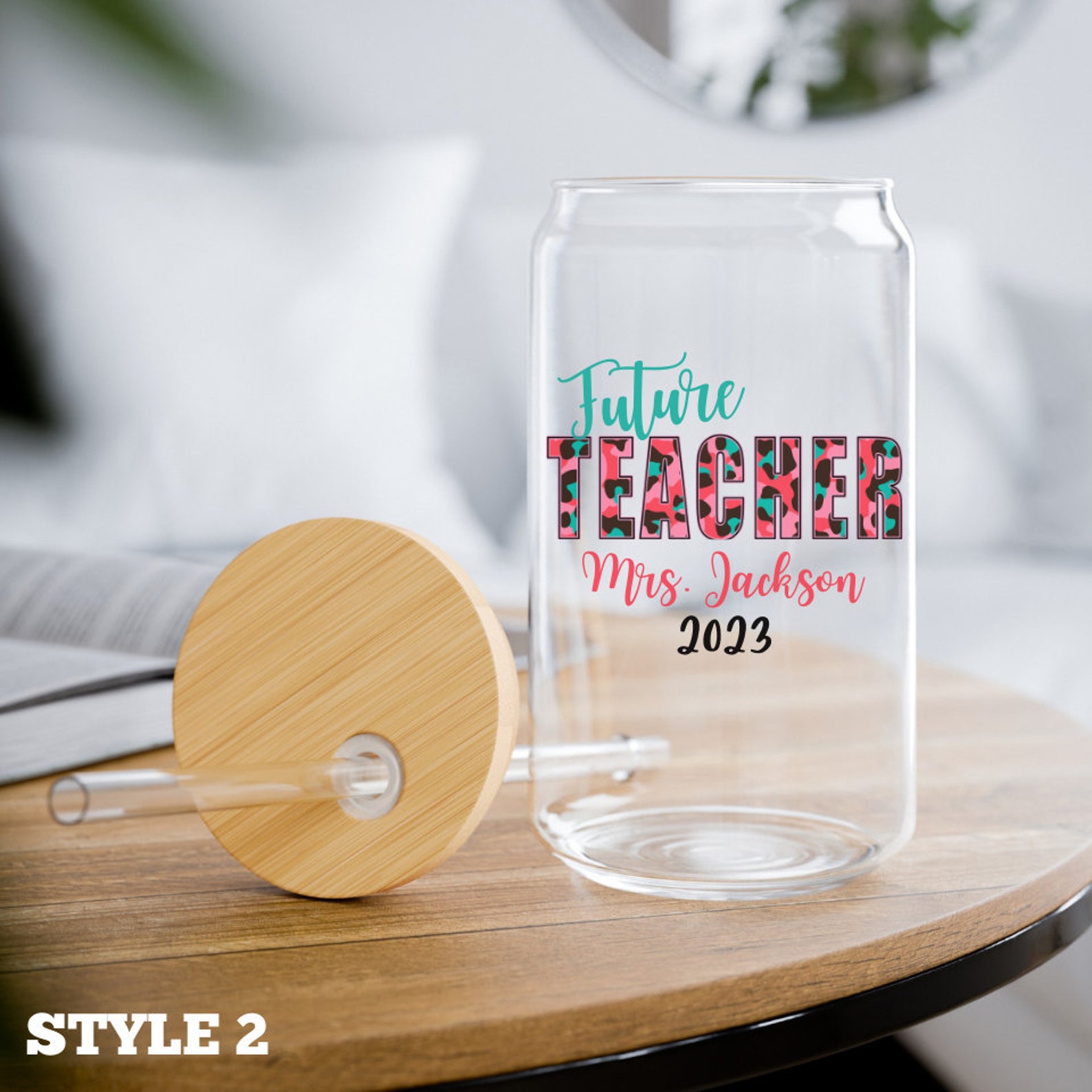 Future Teacher Glass Cup, Future Teacher Cup Present, Personalized ...