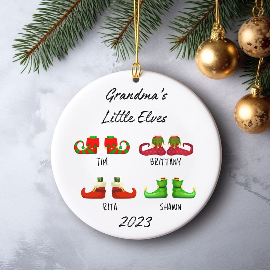 Little Elves Ornament, Personalized Elf Shoe Ornament, Personalized Elf ...
