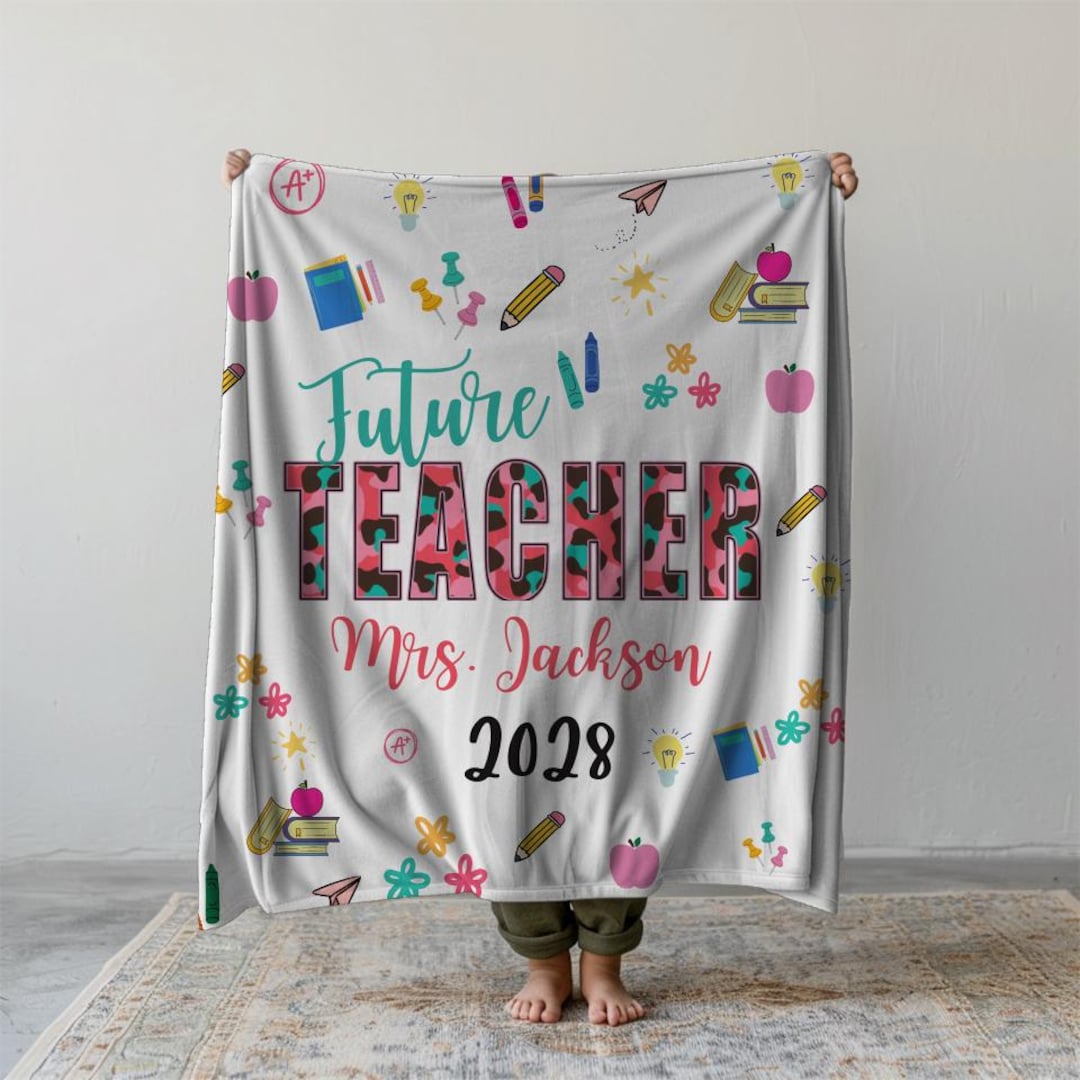 Personalized Future Teacher Blanket, Future Teacher Fleece Blanket ...