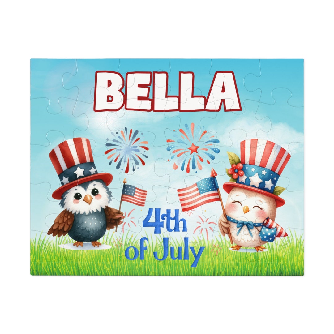 Fourth of July Child Name Puzzle, Personalized Happy 4th Jigsaw Game ...