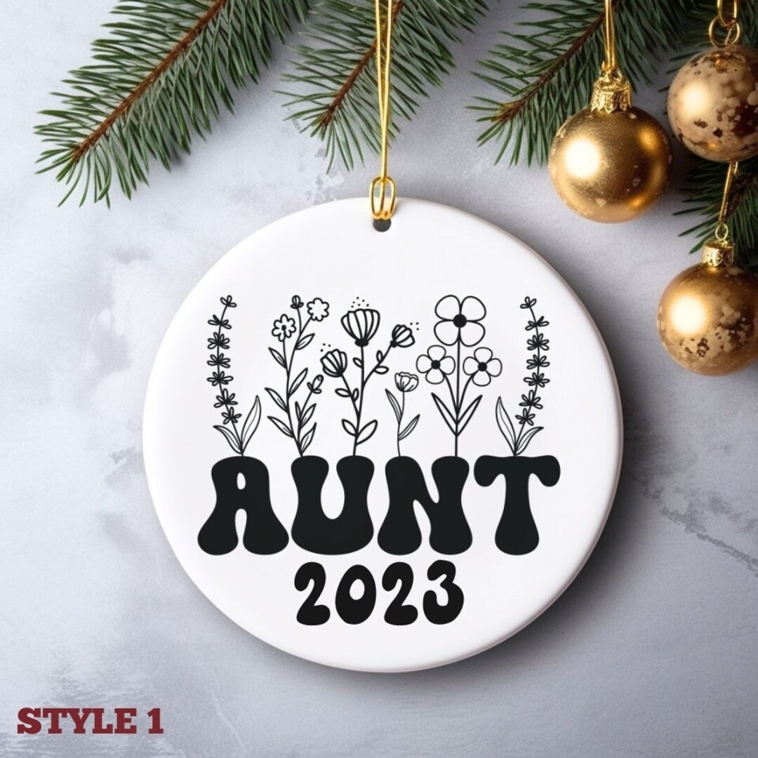 Personalized Aunt Ornament, Aunt Flower Ornament, Aunt Birthstone ...