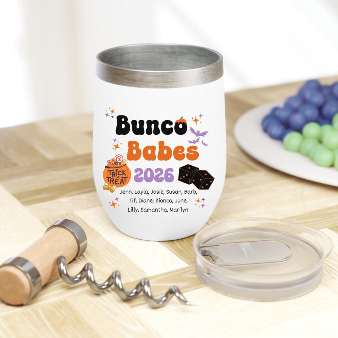 Name Halloween Bunco Tumbler, Personalized Bunco Water Bottle, Boo ...