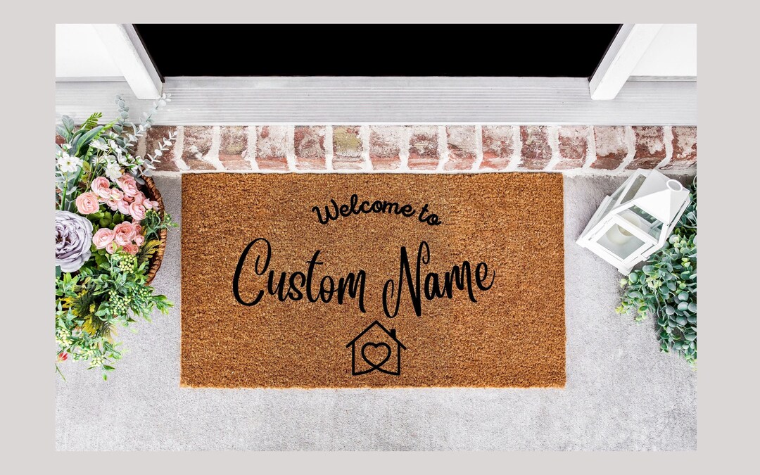 Custom Welcome Mat, Personalized Welcome Mat, Housewarming Welcome Mat ...