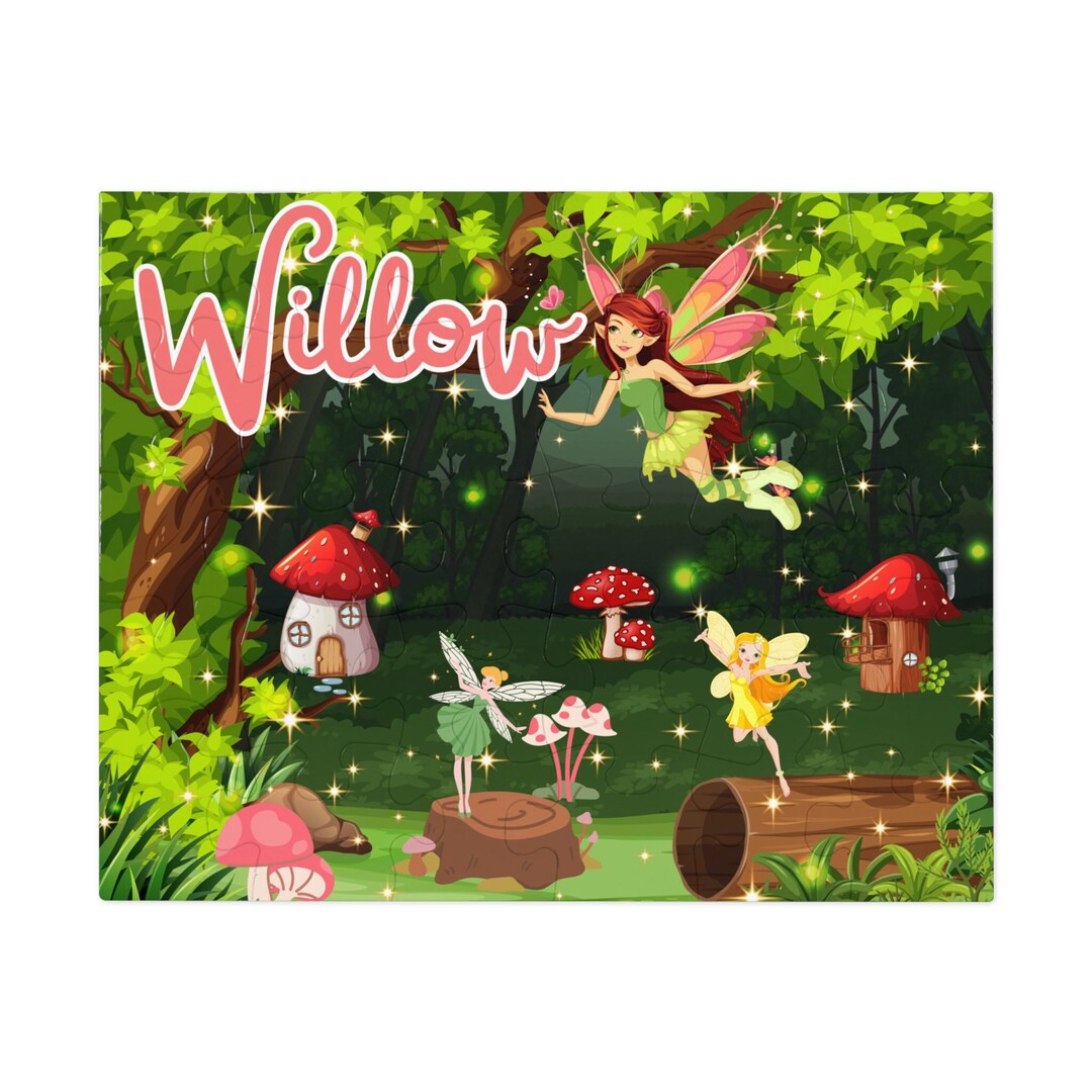 Personalized Forest Child Name Puzzle, Girl Fairy Jigsaw Game, Custom ...