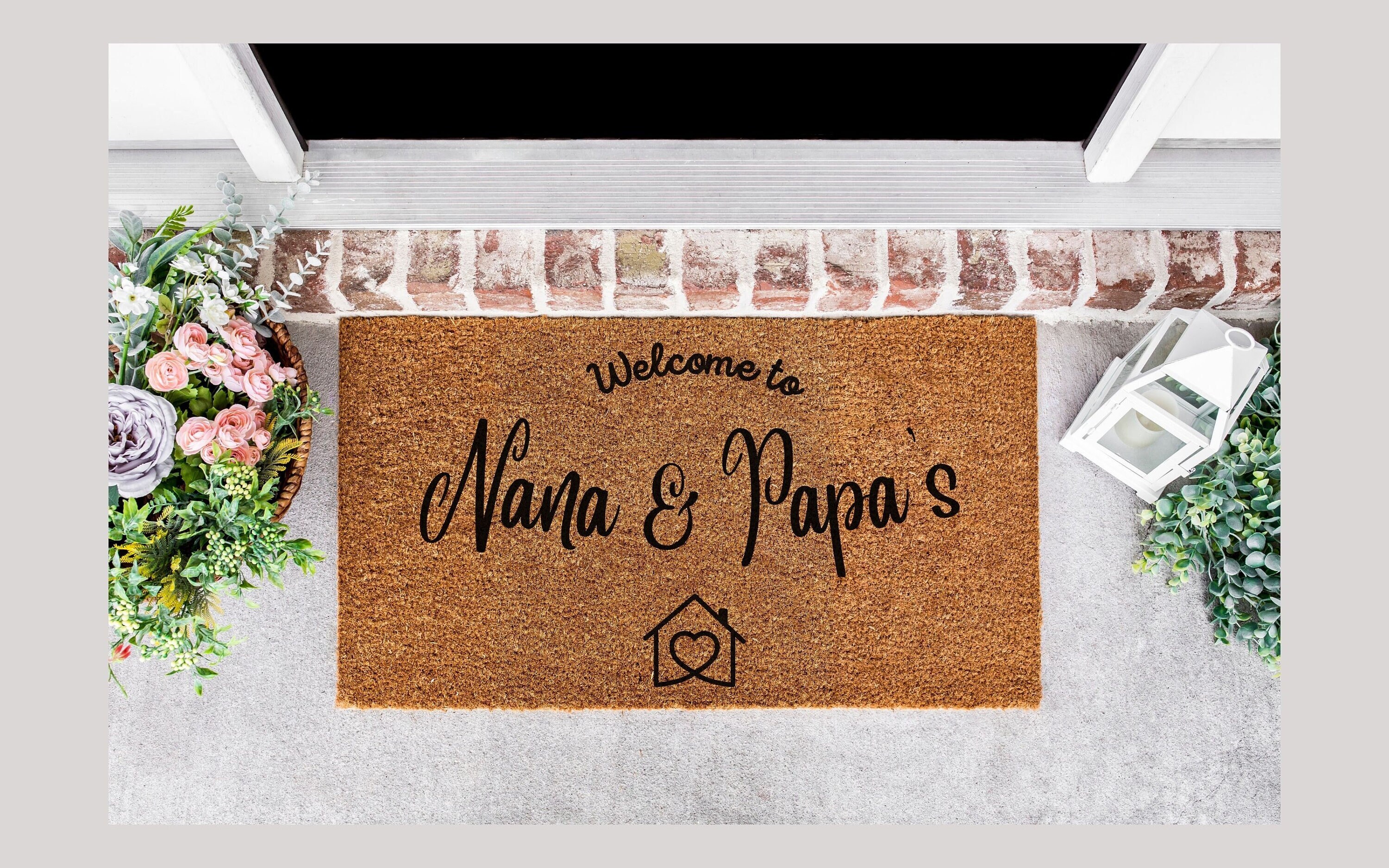 Custom Welcome Mat, Personalized Doormat, Nana & Papa Welcome Mat ...