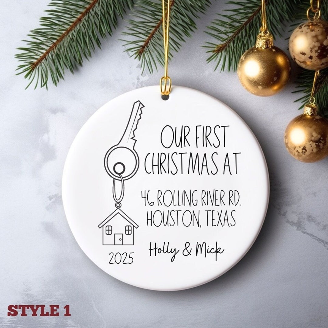 Our First Christmas at Address Ornament, First Christmas Our New Home Address Ornament, New Home ...