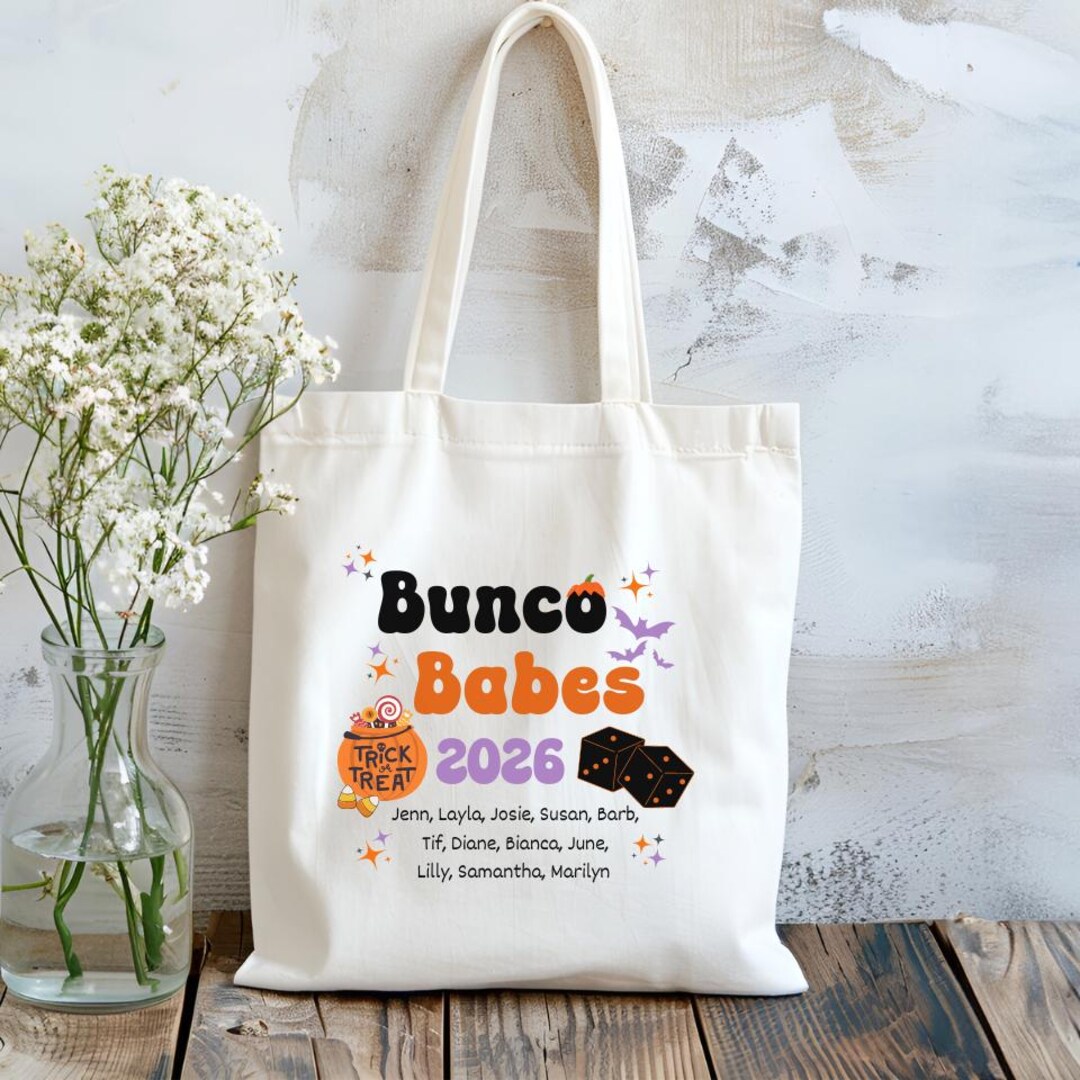 Personalized Name Bunco Tote Bag, Halloween Boo Bag Bunco Babes Hostess ...