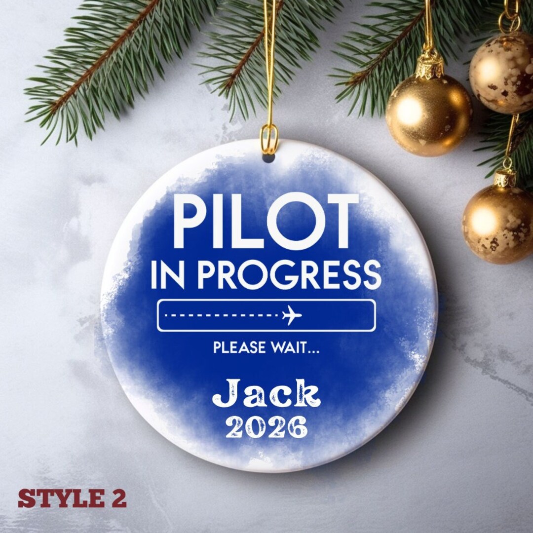 Pilot in Progress Graduation Ornament Personalize College Keepsake ...