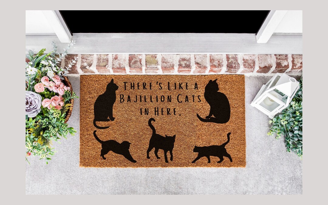 There's Like A Bajillion Cats in Here, Cat Welcome Coir Mat, Welcome ...