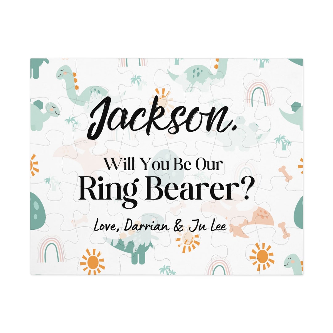 Dinosaur Kid Personalized Will You Be Our Ring Bearer Dino Planet Be ...