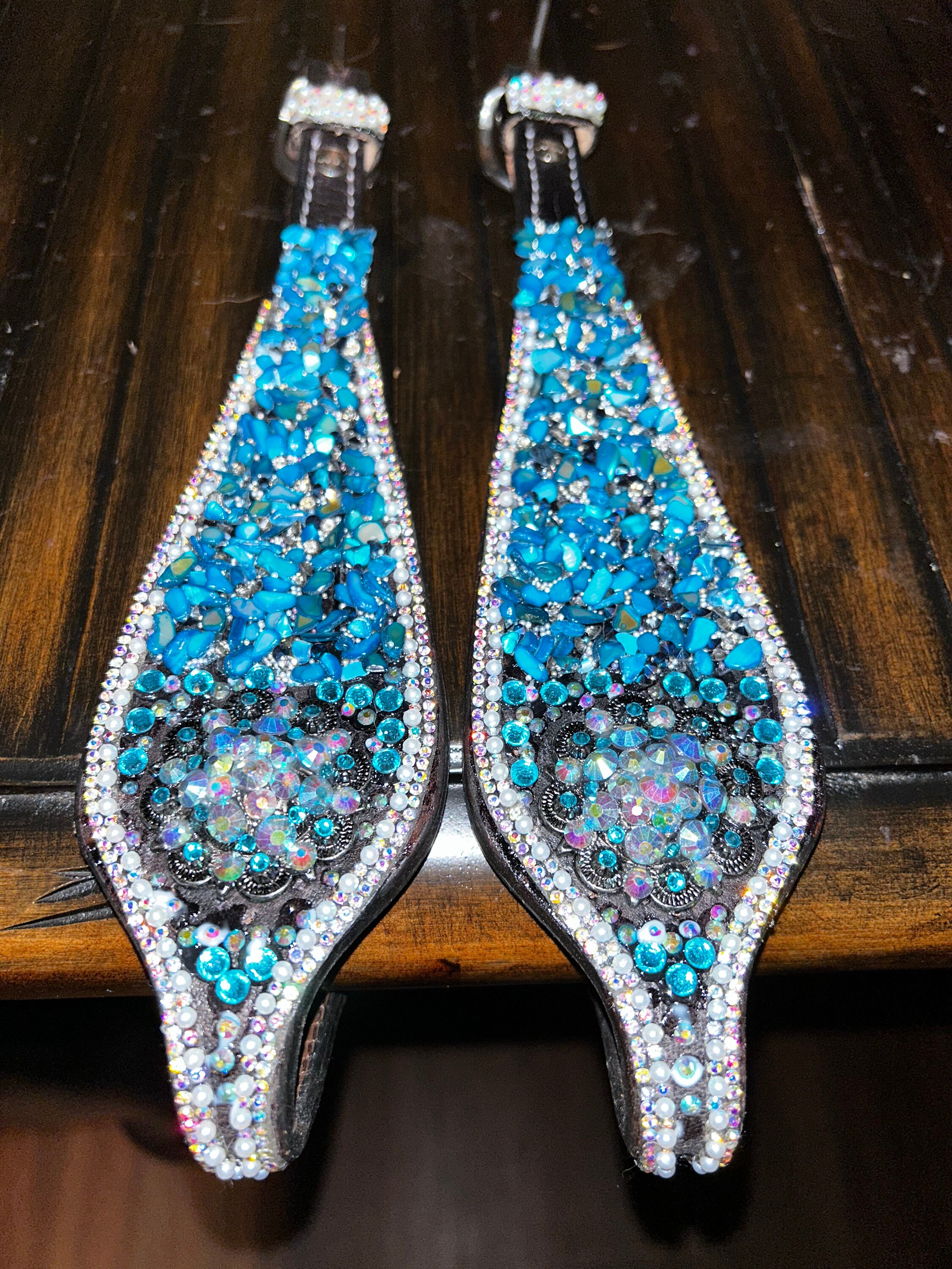 Turquoise and Pearl Bling Headstall - Etsy