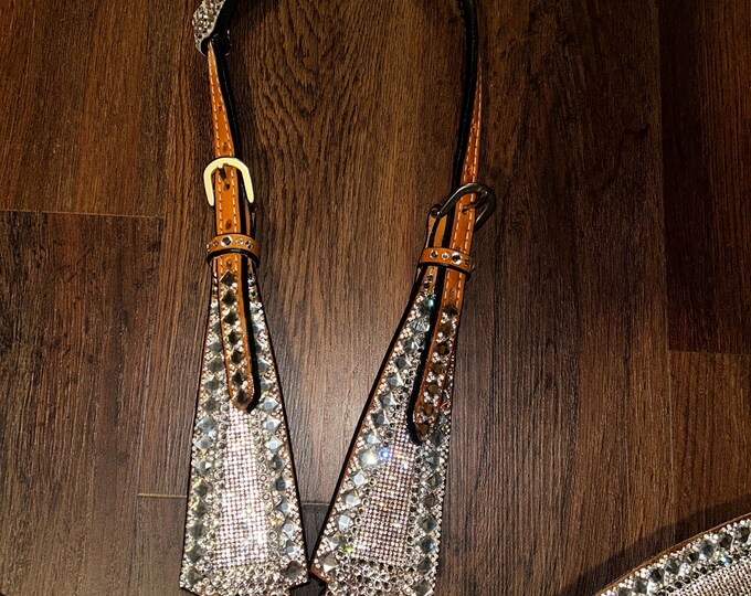 All Silver Bling Rhinestone One Ear Headstall - Etsy