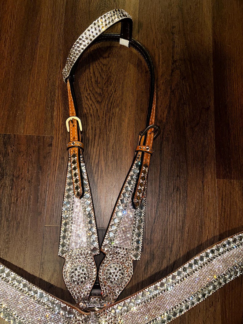 All Silver Bling Rhinestone One Ear Headstall - Etsy