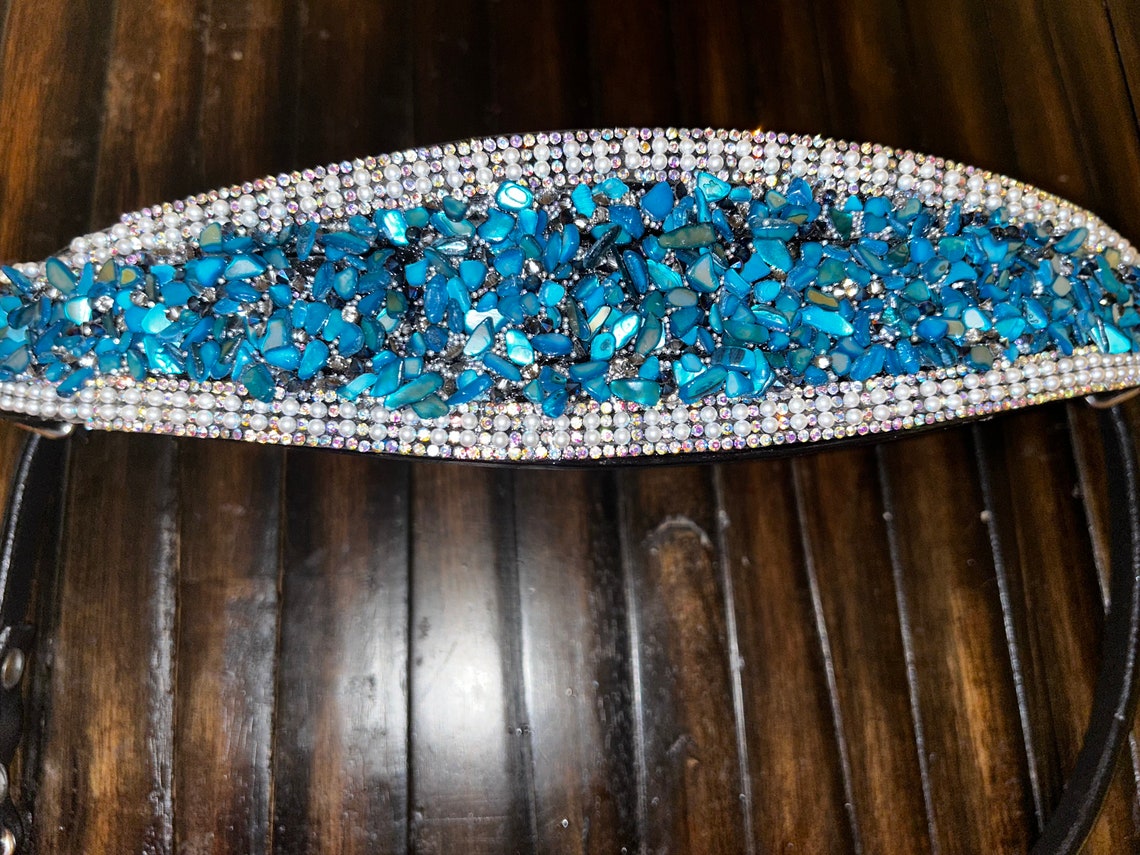 Turquoise and Pearl Bling Headstall - Etsy