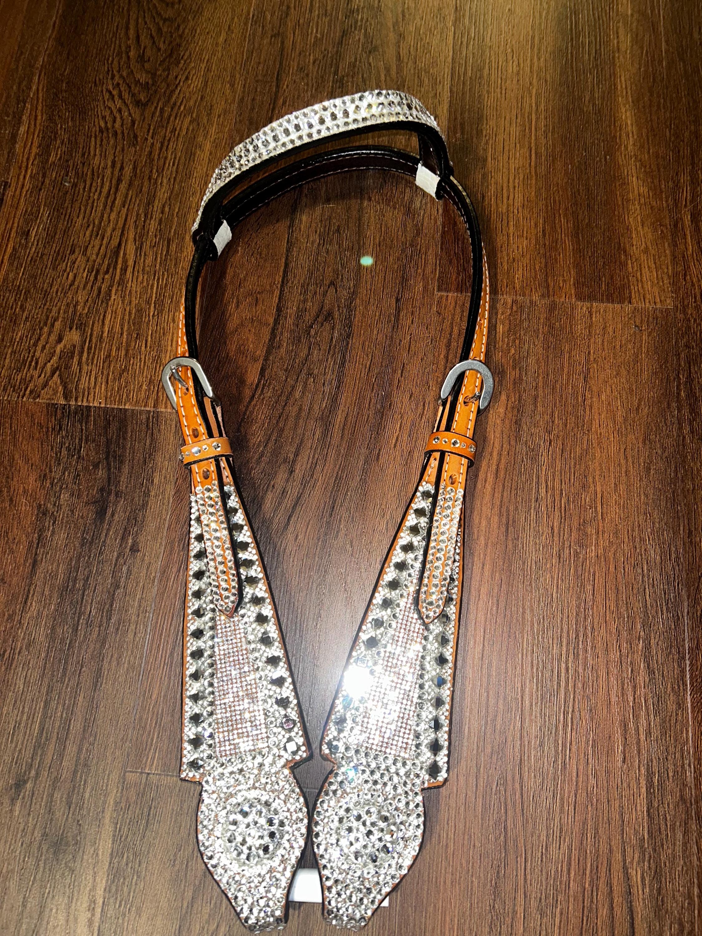 All Silver Bling Rhinestone One Ear Headstall - Etsy