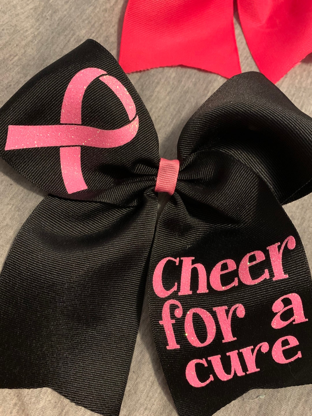 Cheer Bow With a Custom Loop and Custom Tail. Cheer for a Cure, Breast ...