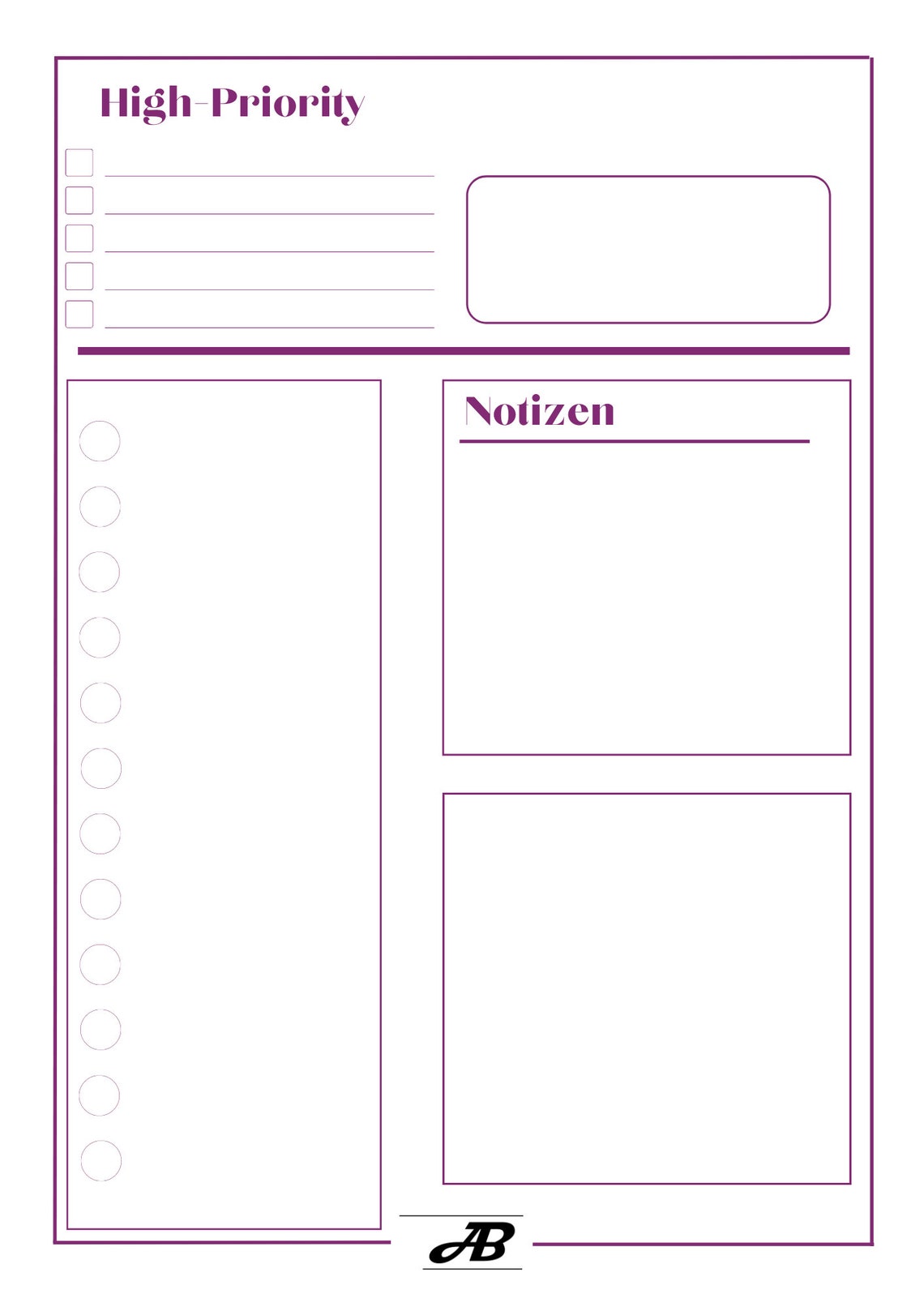 To Do List Template 8 Colors Time Management Priority Printable and ...
