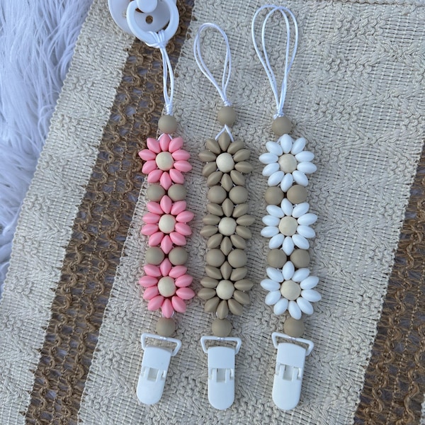 Flower Pacifier Clip - Etsy