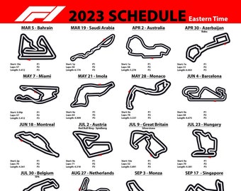 2023 F1 Schedule Poster - Etsy