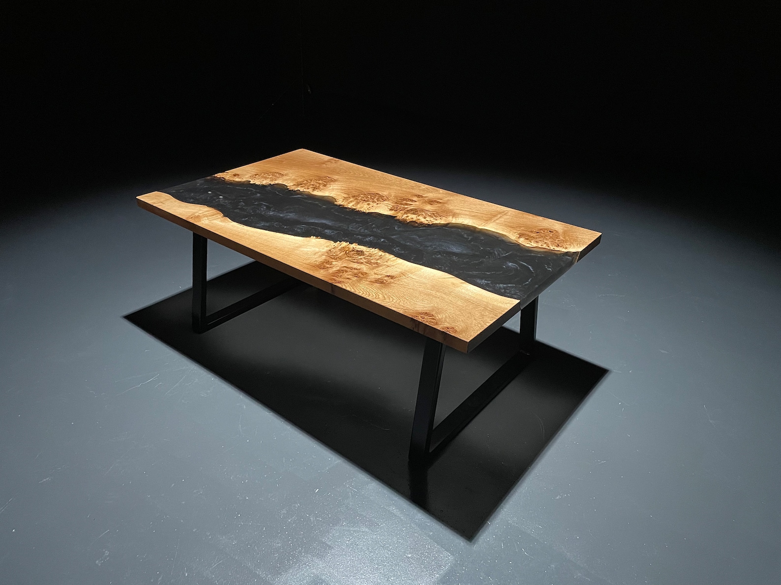 River Table Black Epoxy Resin Pippy Oak New Handmade Wooden Coffee Table - Etsy