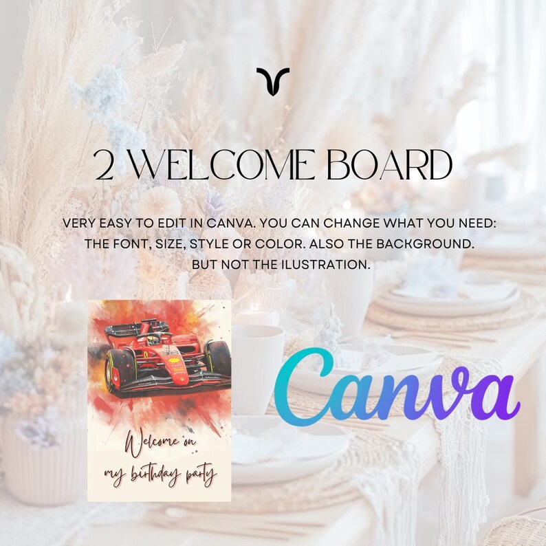 Ferrari F1 Birthday Invitation: Watercolor Race Car (digital Download ...