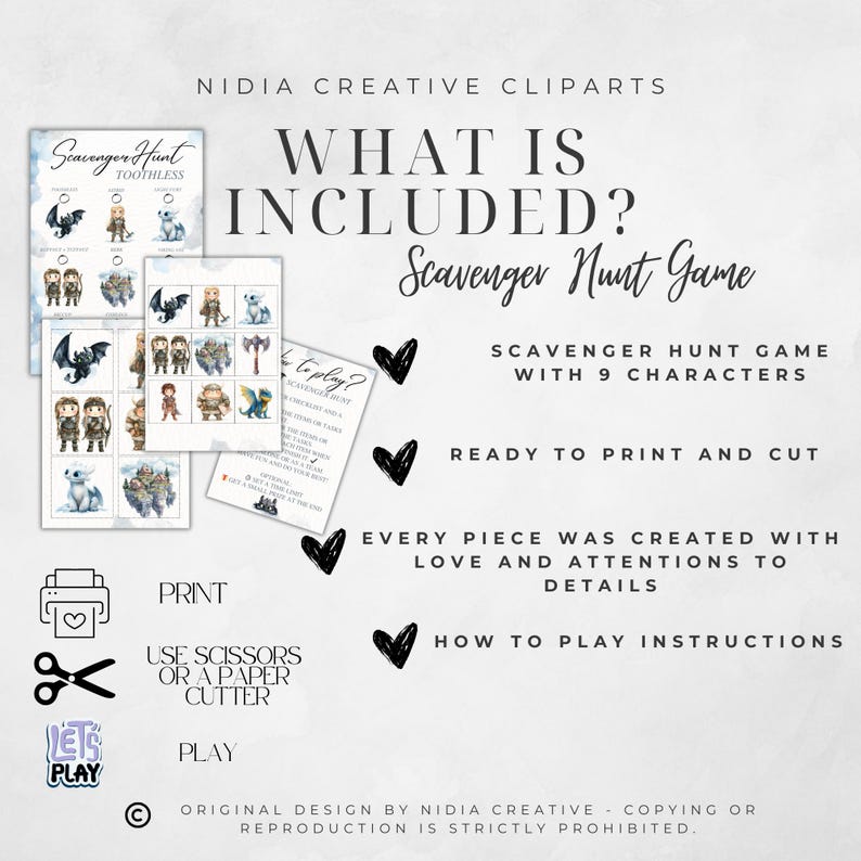 Toothless How to Train Your Dragon Scavenger Hunt Game: Party Activity ...