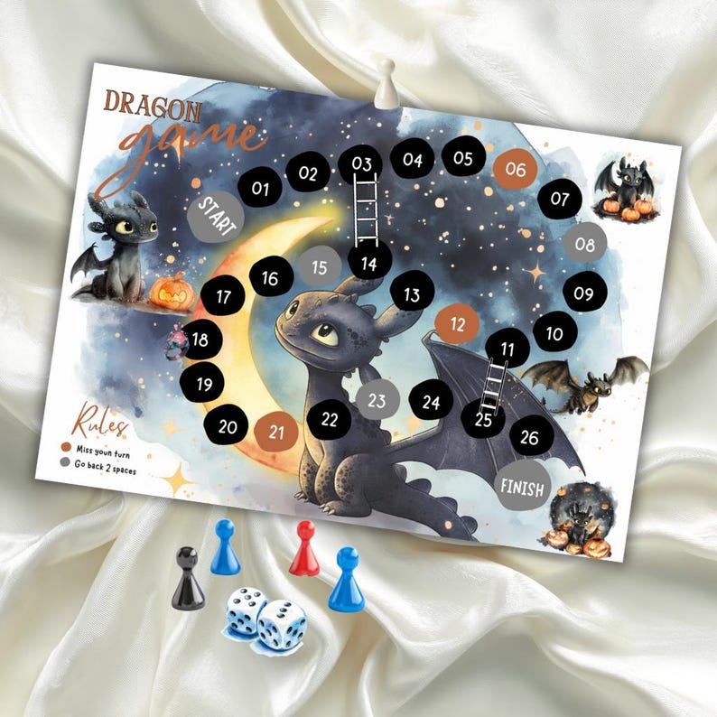 Toothless How to Train Your Dragon Halloween Ludo Board Game: Party ...