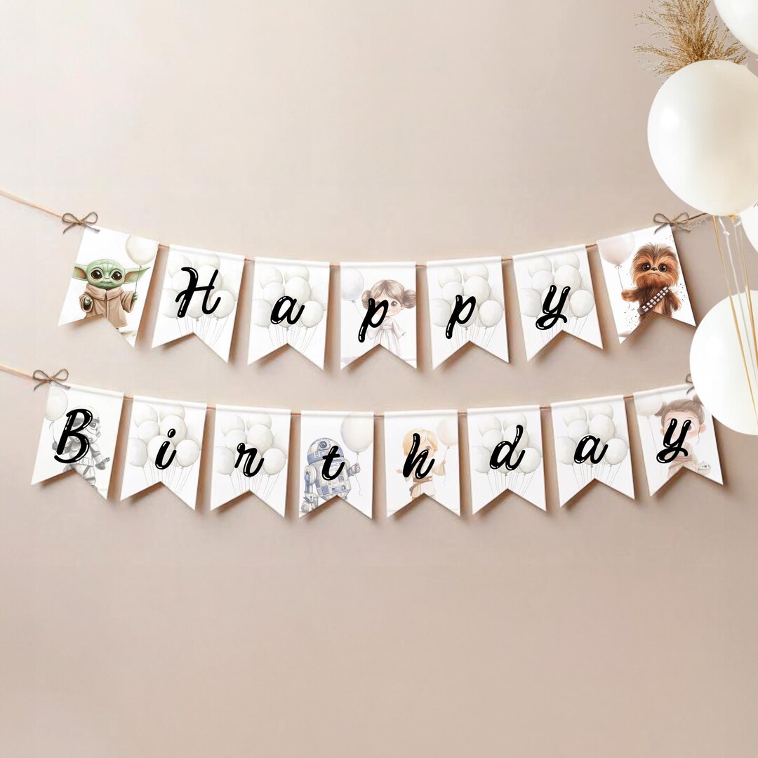 Star Wars Birthday Banner, Galactic Party Decoration (digital Download ...