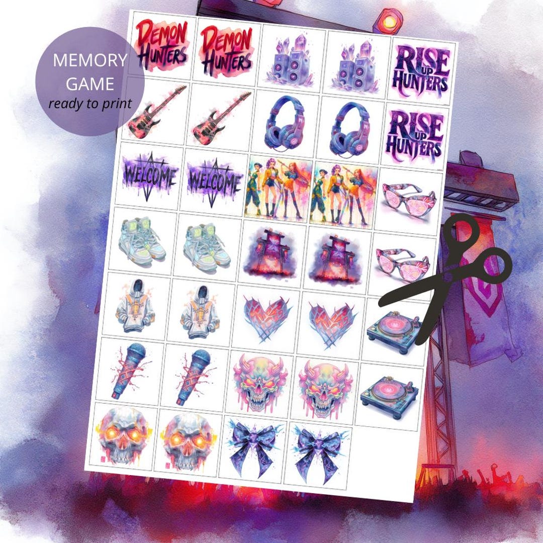 Demon Hunters Kpop Memory Game: Printable Pexeso (PDF Download) - Etsy
