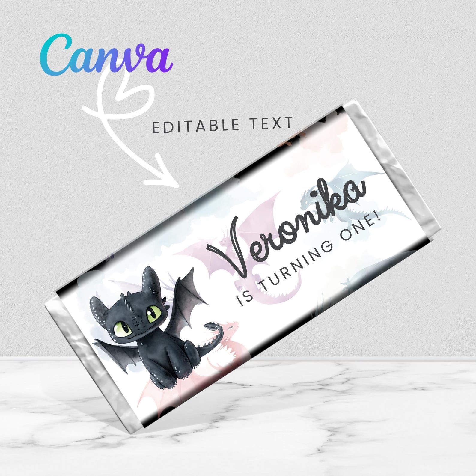 Toothless Chocolate Wrapper Printable: Dragon Birthday Party Favors ...