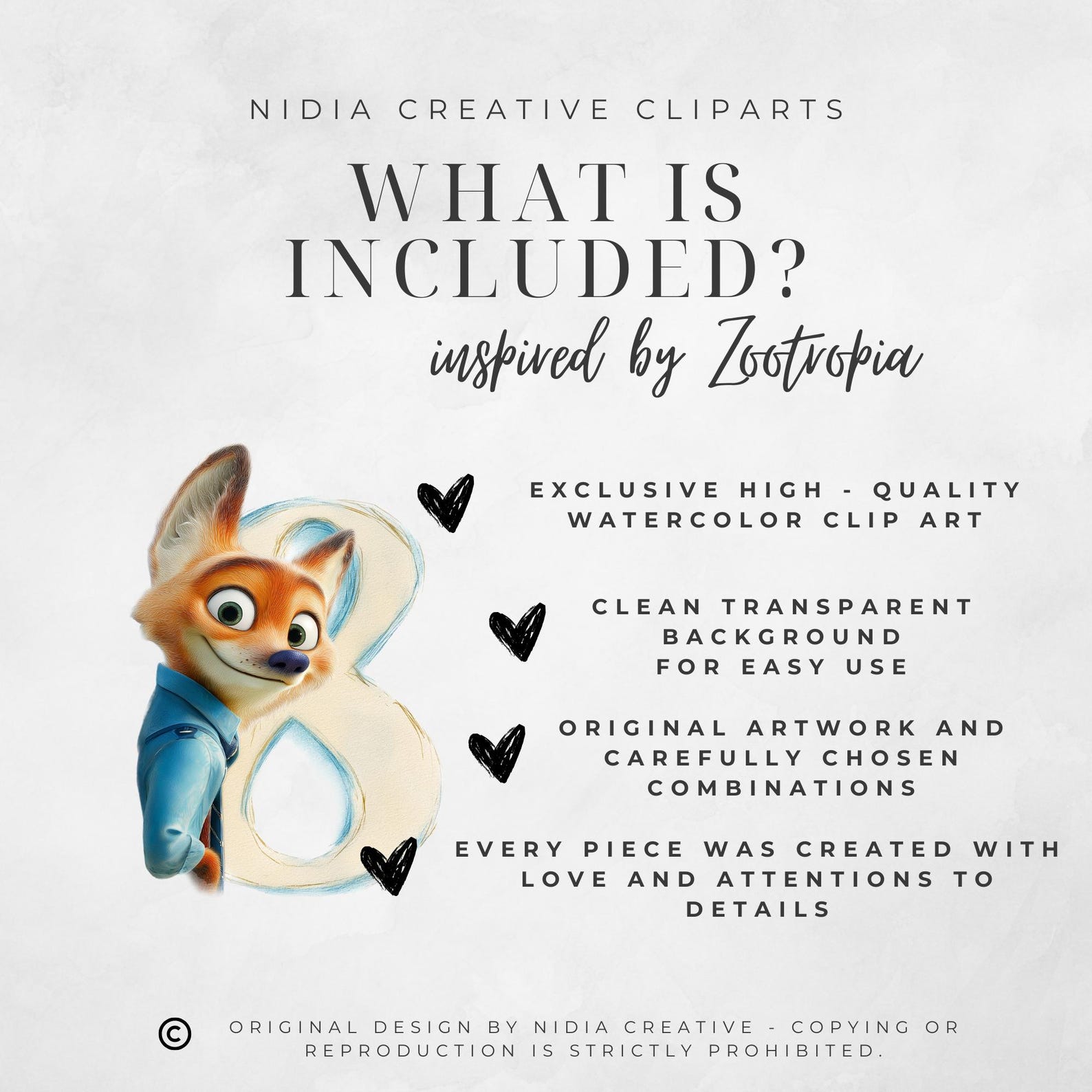 Nick Zootopia Clipart Numbers: Light Blue and Gold Watercolor Letters ...