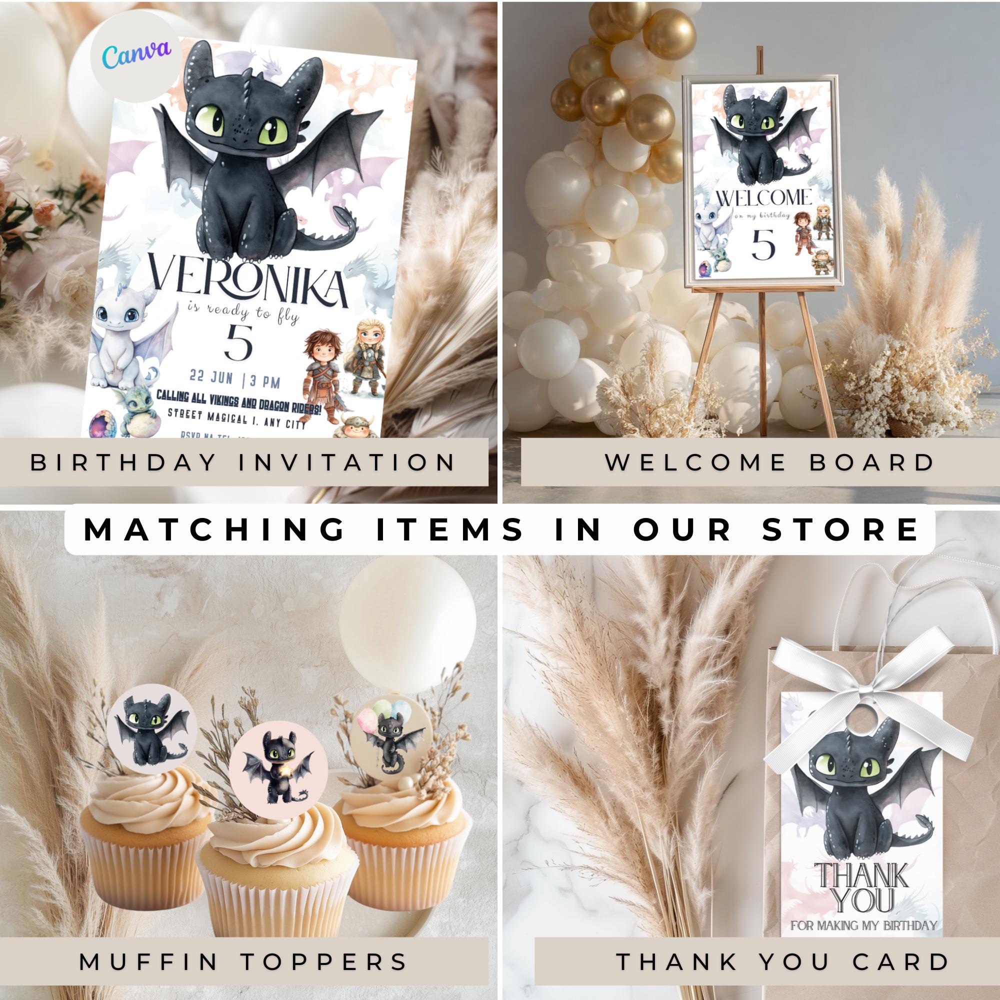 Toothless Birthday Banner: How to Train Your Dragon Party Decor ...