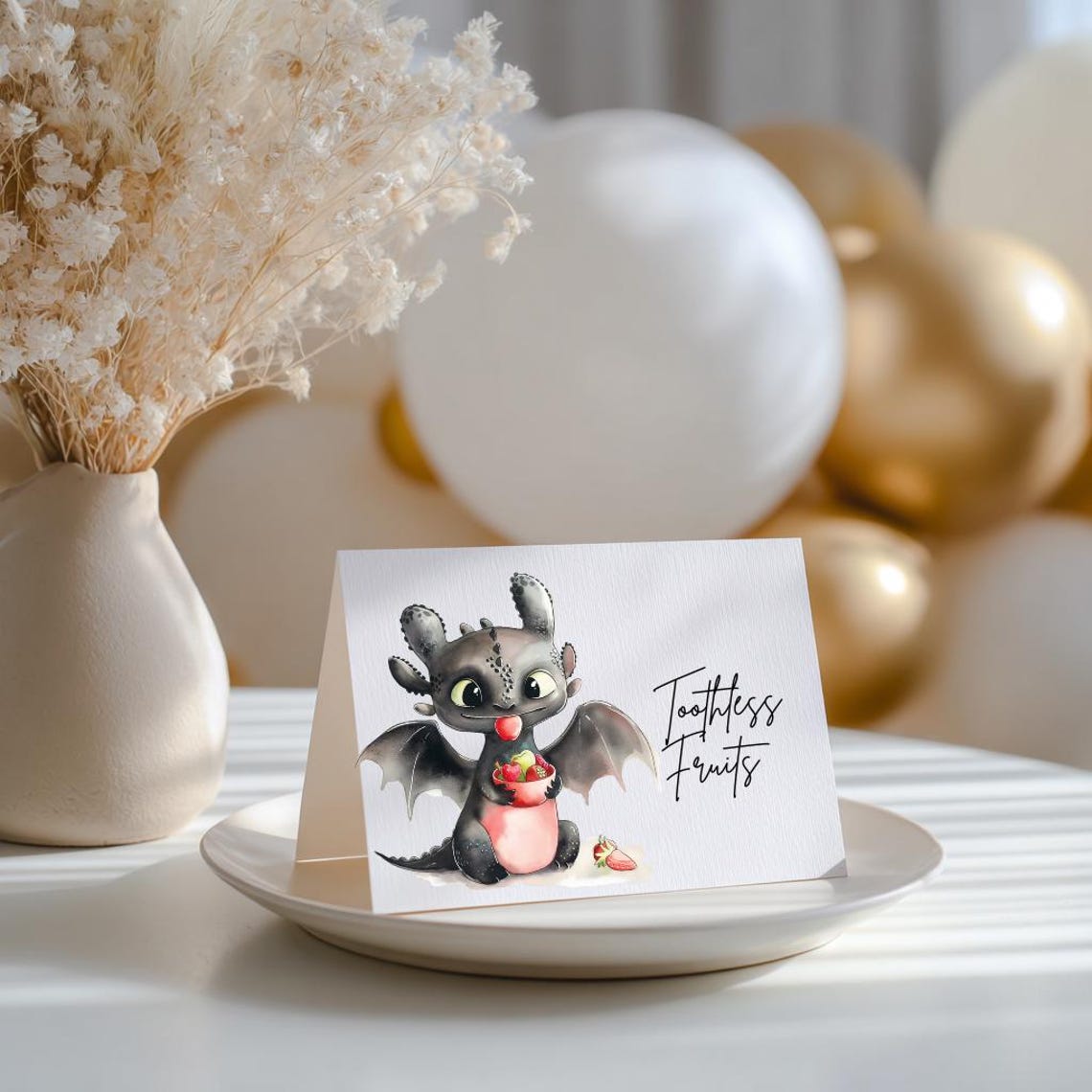 Toothless Party Food Tent Cards – How to Train Your Dragon (editable ...