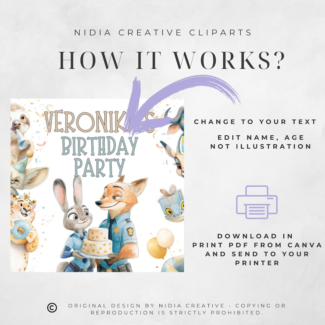 Zootopia 2 Birthday Backdrop: Party Decor (digital Download, 41x35 ...