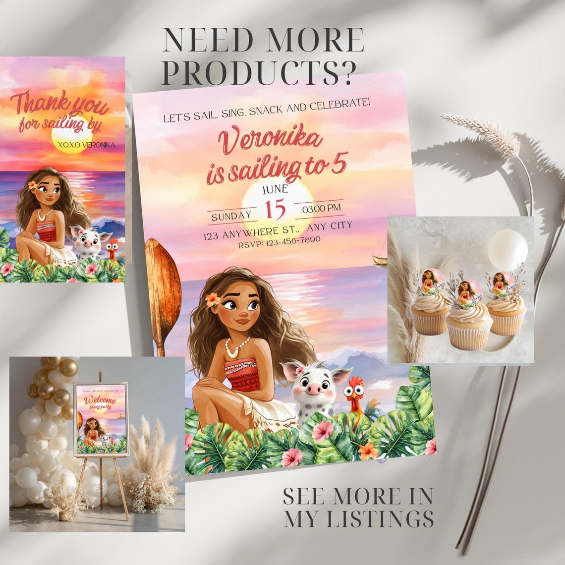 Moana Weekly Planner: Editable Kids Schedule Canva Template (digital ...