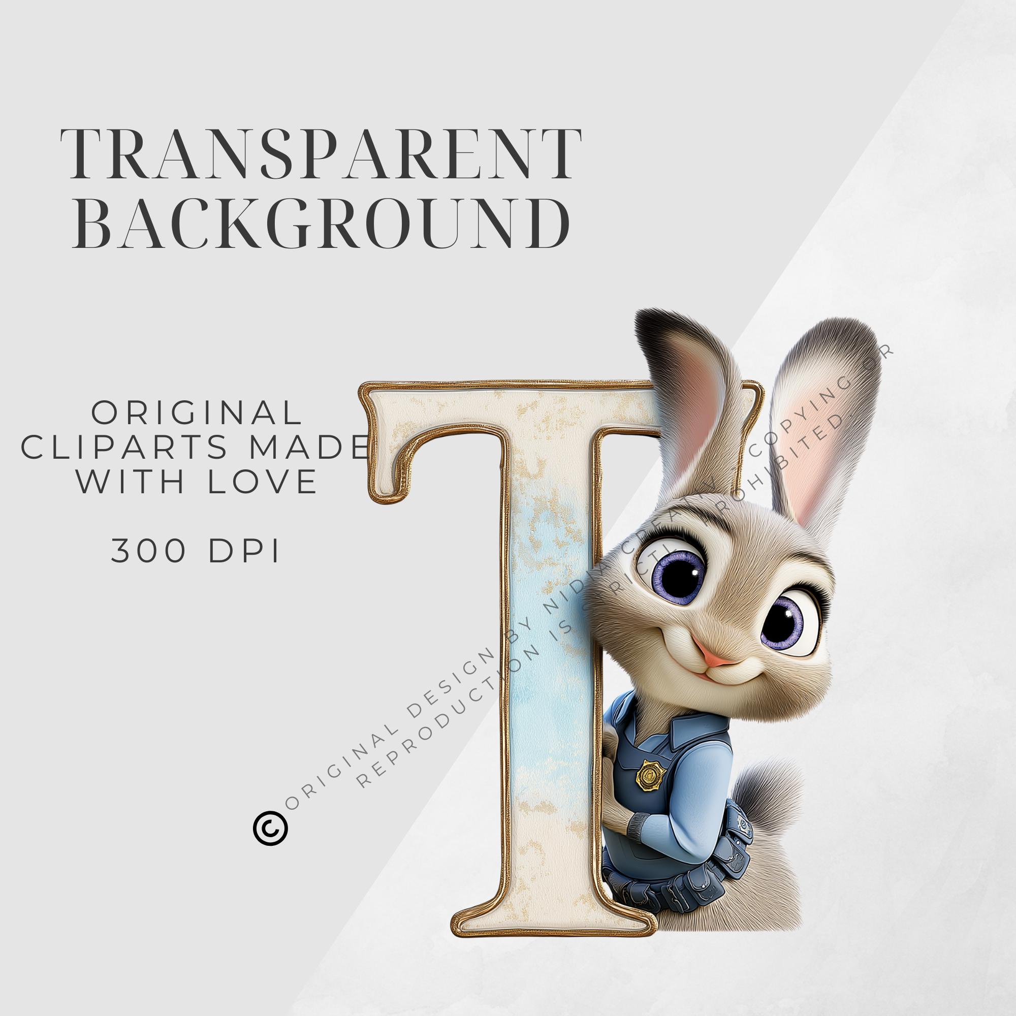 Judy Hopps Zootopia Alphabet Clipart: Watercolor Letters (digital ...