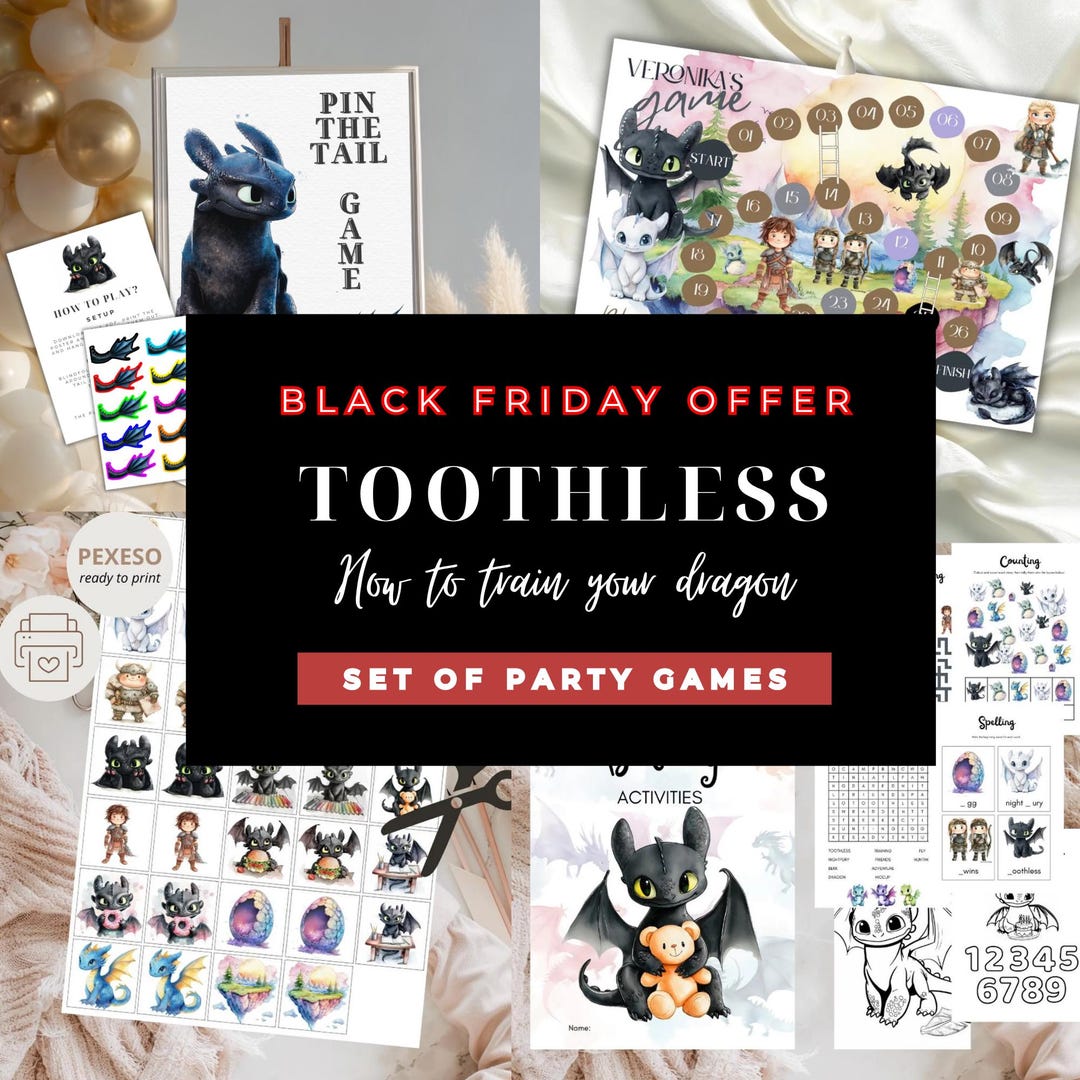 Toothless Party Games Bundle: Ludo, Memory, Pin the Tail (digital ...